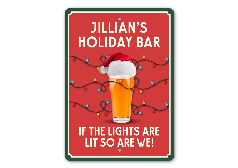 Personalized Christmas Bar Sign – Lizton Sign Shop