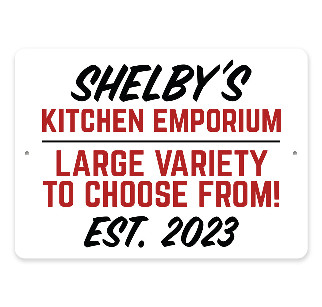 Custom Kitchen Emporium Sign – Lizton Sign Shop