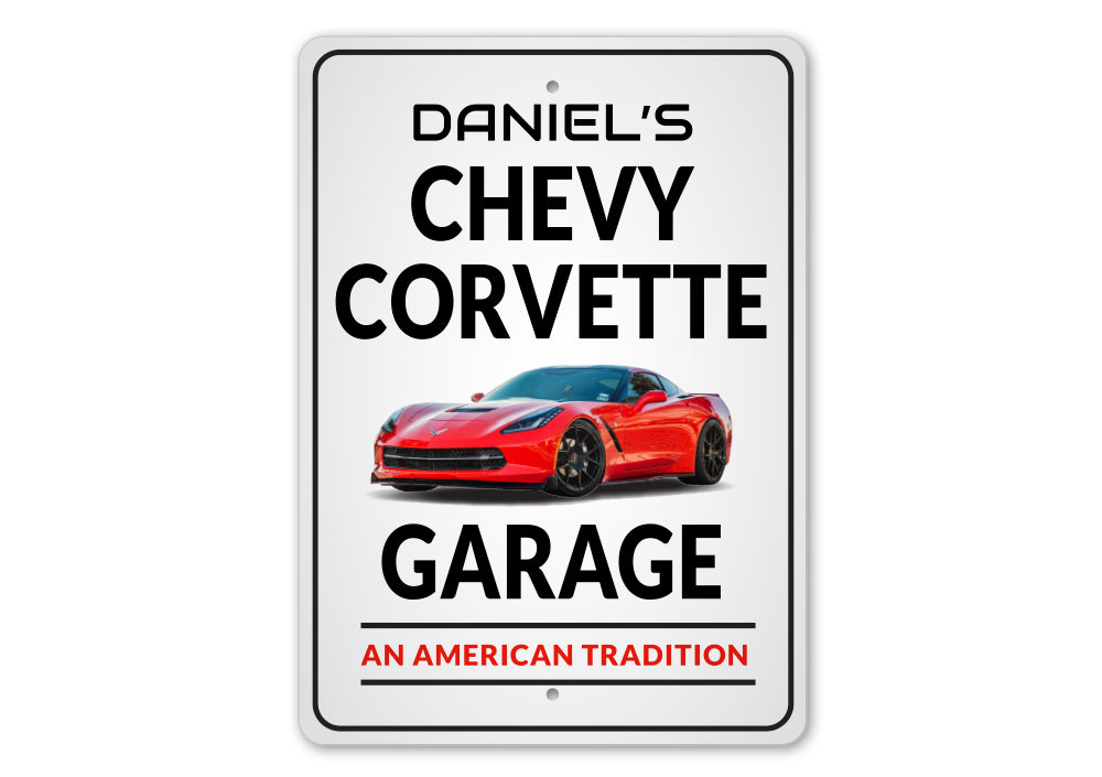 Personalized Chevy Corvette Garage Sign – Lizton Sign Shop
