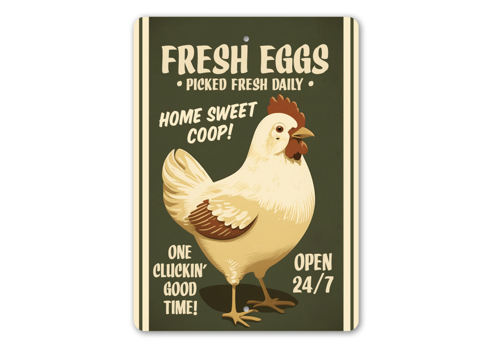 Fresh Eggs Picked Fresh Daily Home Sweet Coop Sign – Lizton Sign Shop
