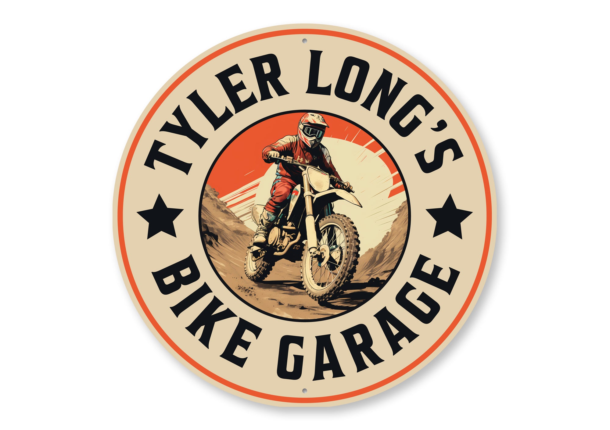 Custom Retro Dirt Bike Garage Sign – Lizton Sign Shop
