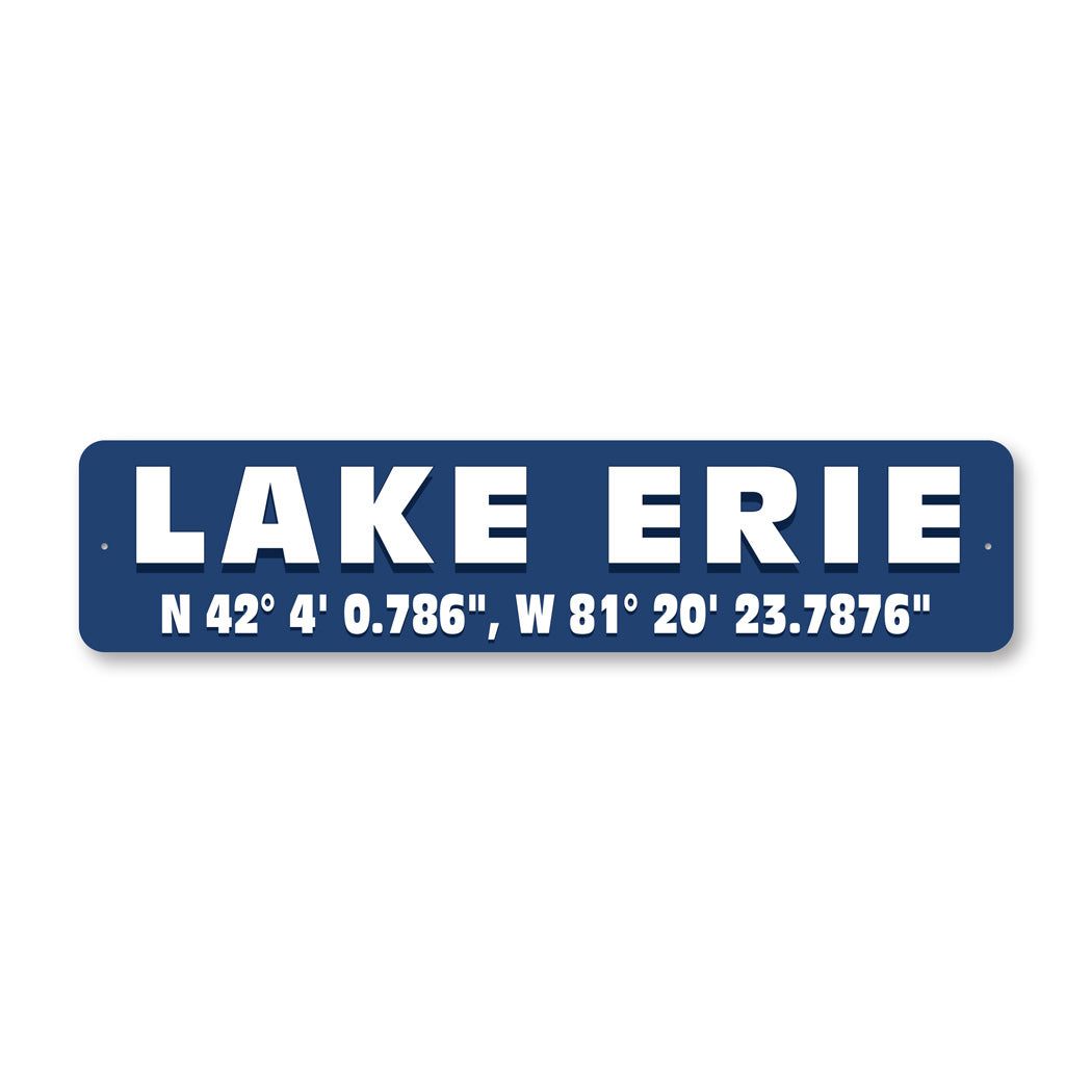 Lake Erie Coordinates Sign – Lizton Sign Shop